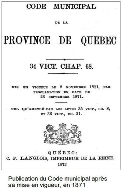 1.3 Code municipal de la province de Québec (avant 1972) - AEMQ